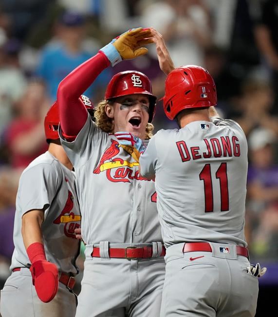 Bader back in swing, slam in 10th carries Cards past Rockies – Brandon Sun