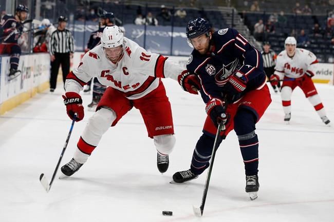 Aho’s OT goal lifts Hurricanes over Blue Jackets 4-3 – Brandon Sun