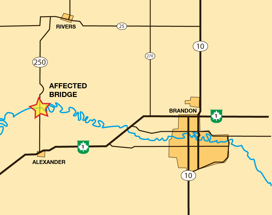 Bridge on Highway 250 re-opens — for now – Brandon Sun