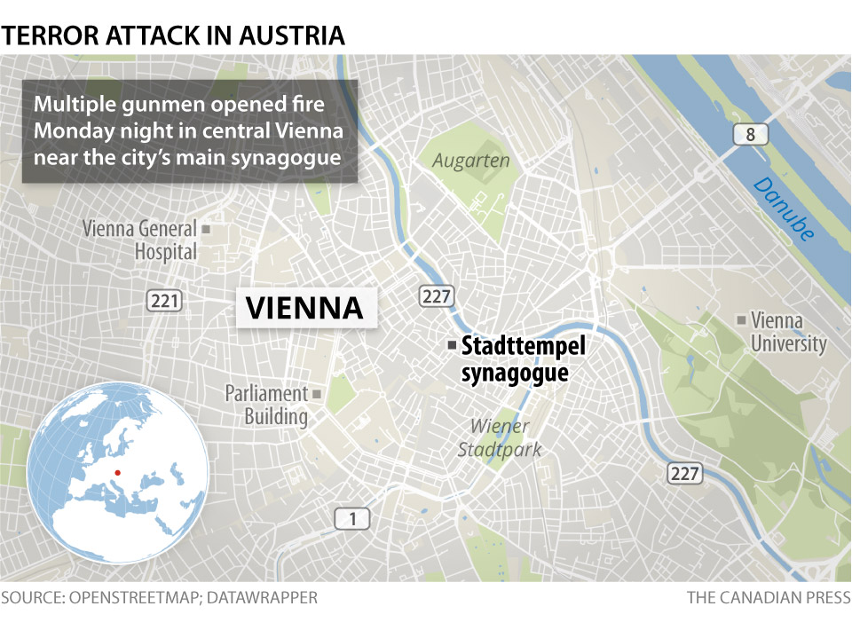 Gunman who killed 4 in Vienna attack had sought to join IS – Brandon Sun