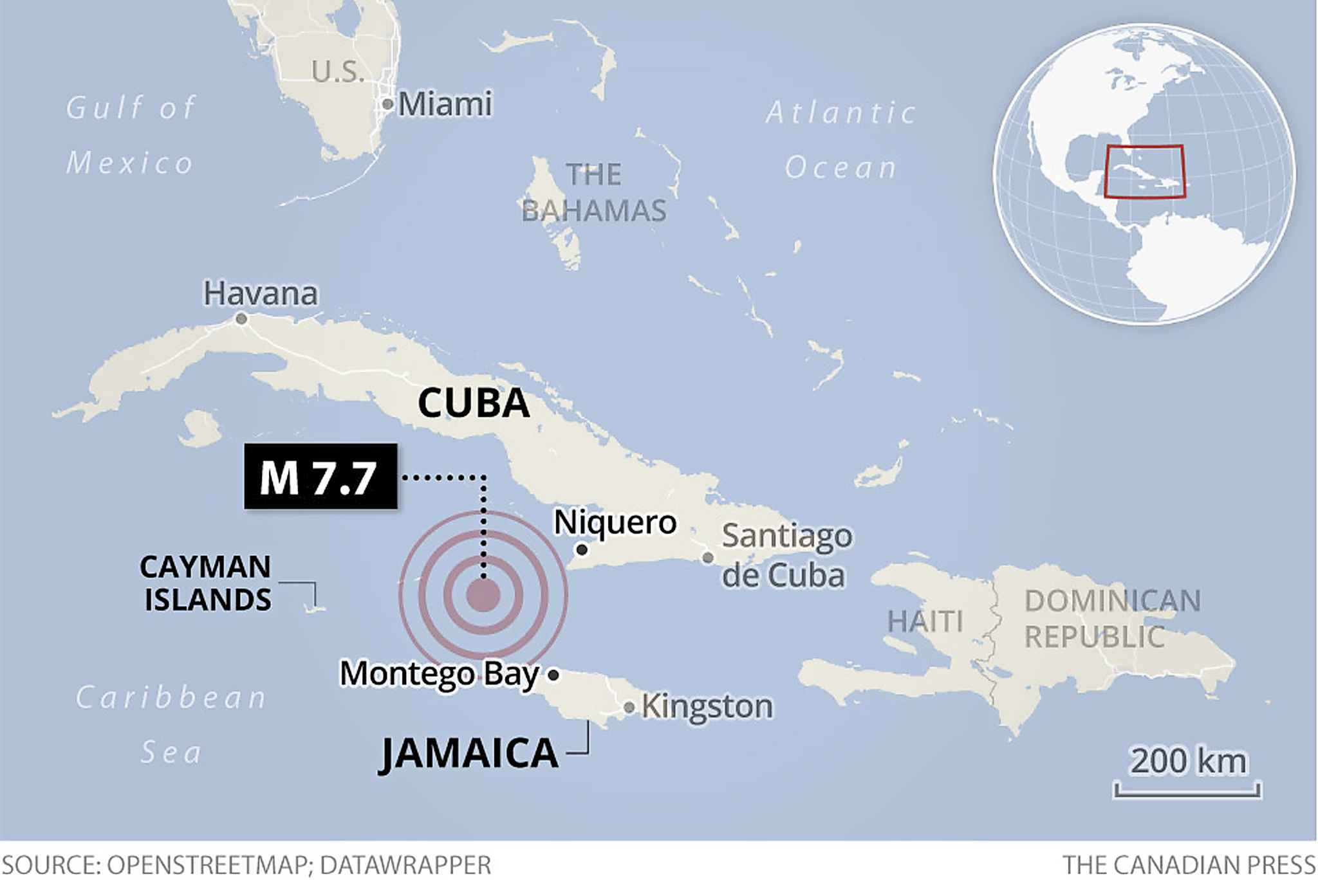 Mag 7.7 quake hits between Cuba and Jamaica, but no injuries – Brandon Sun