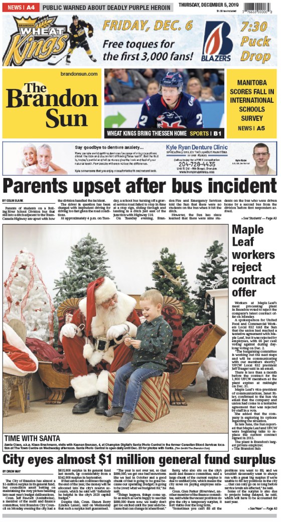 Sun Burst for December 5, 2019 – Brandon Sun