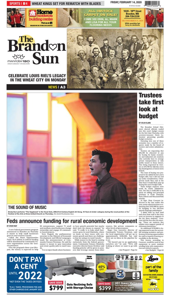 Sun Burst for February 14, 2020 – Brandon Sun