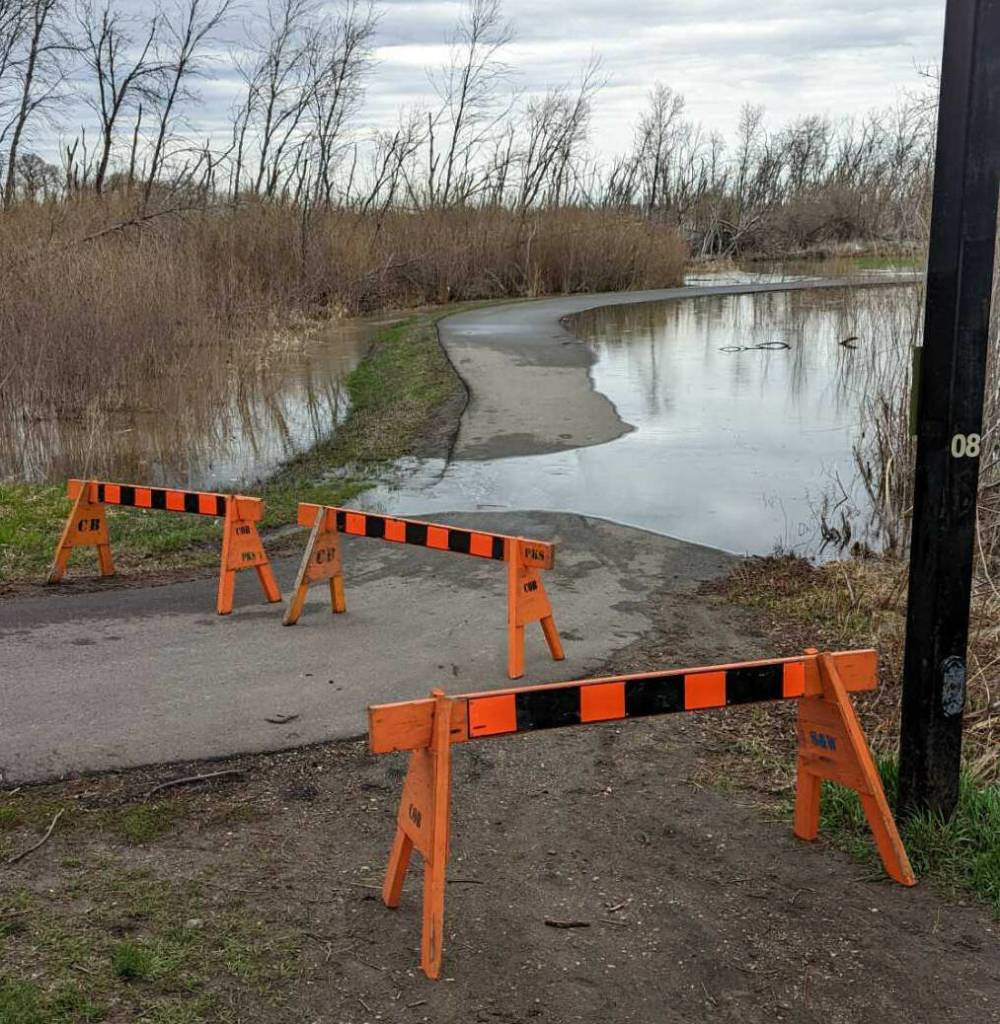 City closes 2 trails due to overland flooding from Assiniboine ...