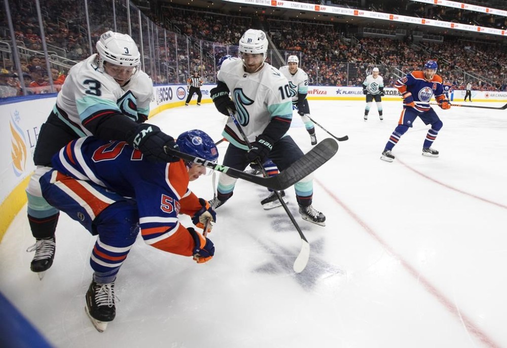 Oilers strike late to knock off determined Kraken 5-3 – Brandon Sun