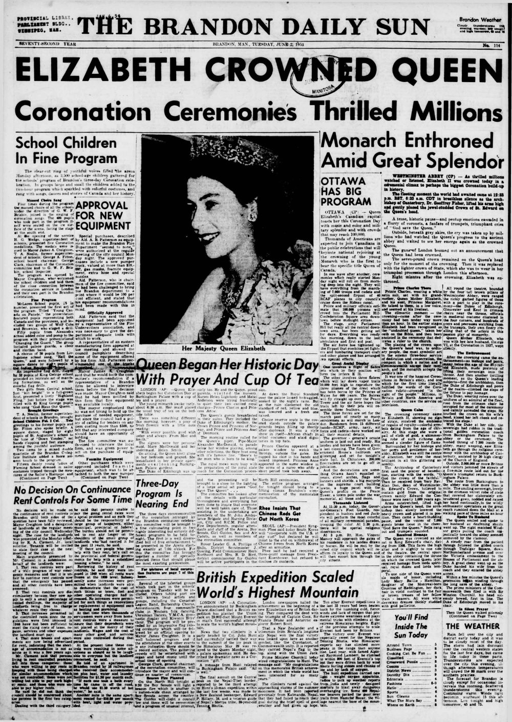 The history of Queen Elizabeth II in the pages of The Brandon Sun ...
