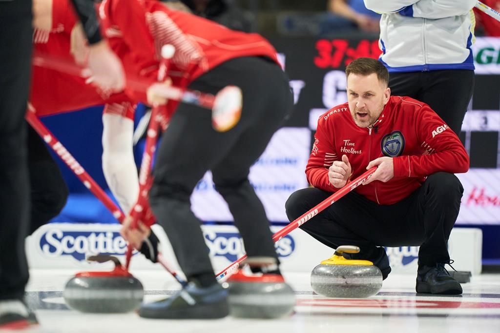 Defending champion Gushue wins opening game at the Tim Hortons Brier ...