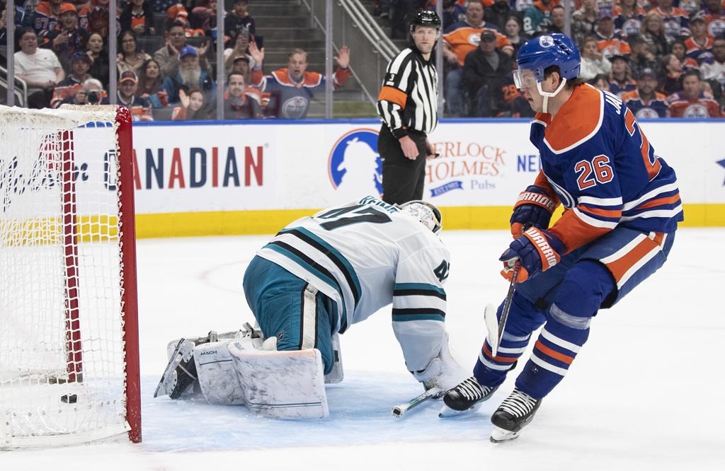 Oilers top Sharks 5-2 to end regular season on franchise-record ninth ...