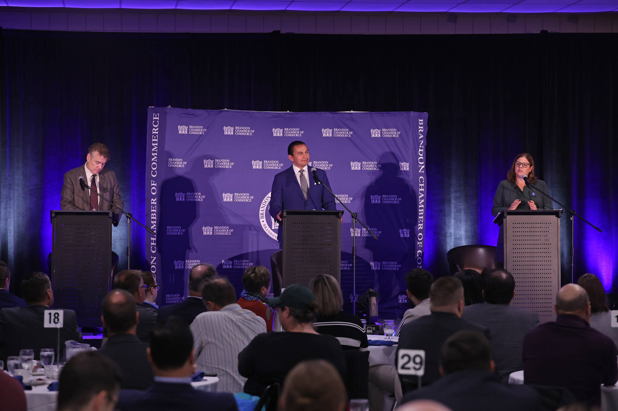Leaders spar at Chamber debate – Brandon Sun