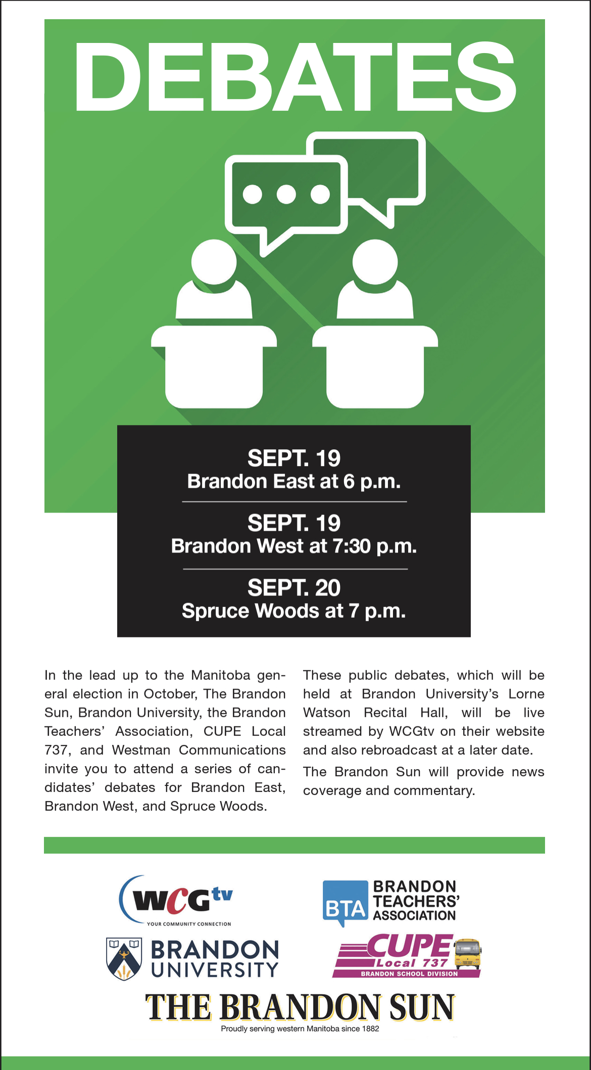 Local debates start tonight – Brandon Sun