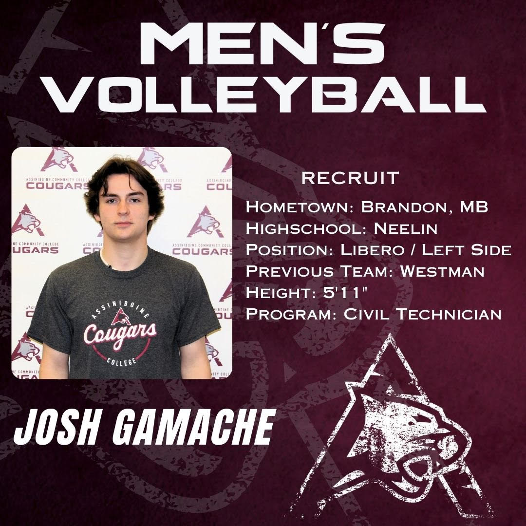 Josh Gamache commits to ACC Cougars men’s volleyball team – Brandon Sun