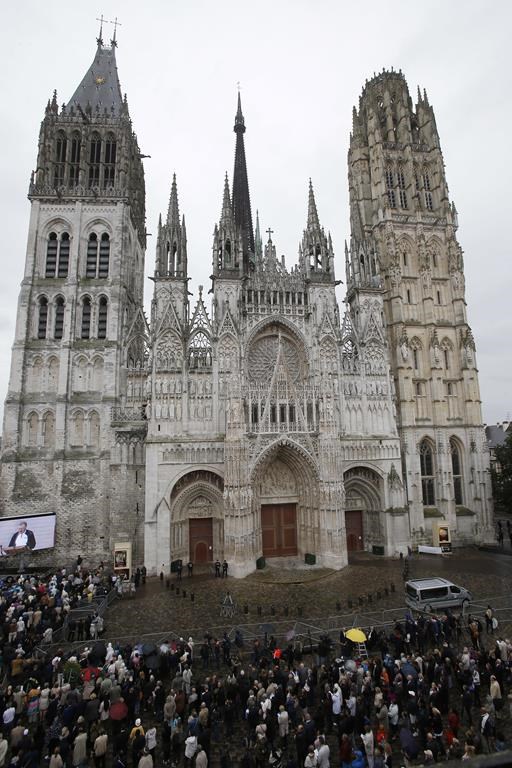 Small fire in towering spire of medieval cathedral in French city of ...