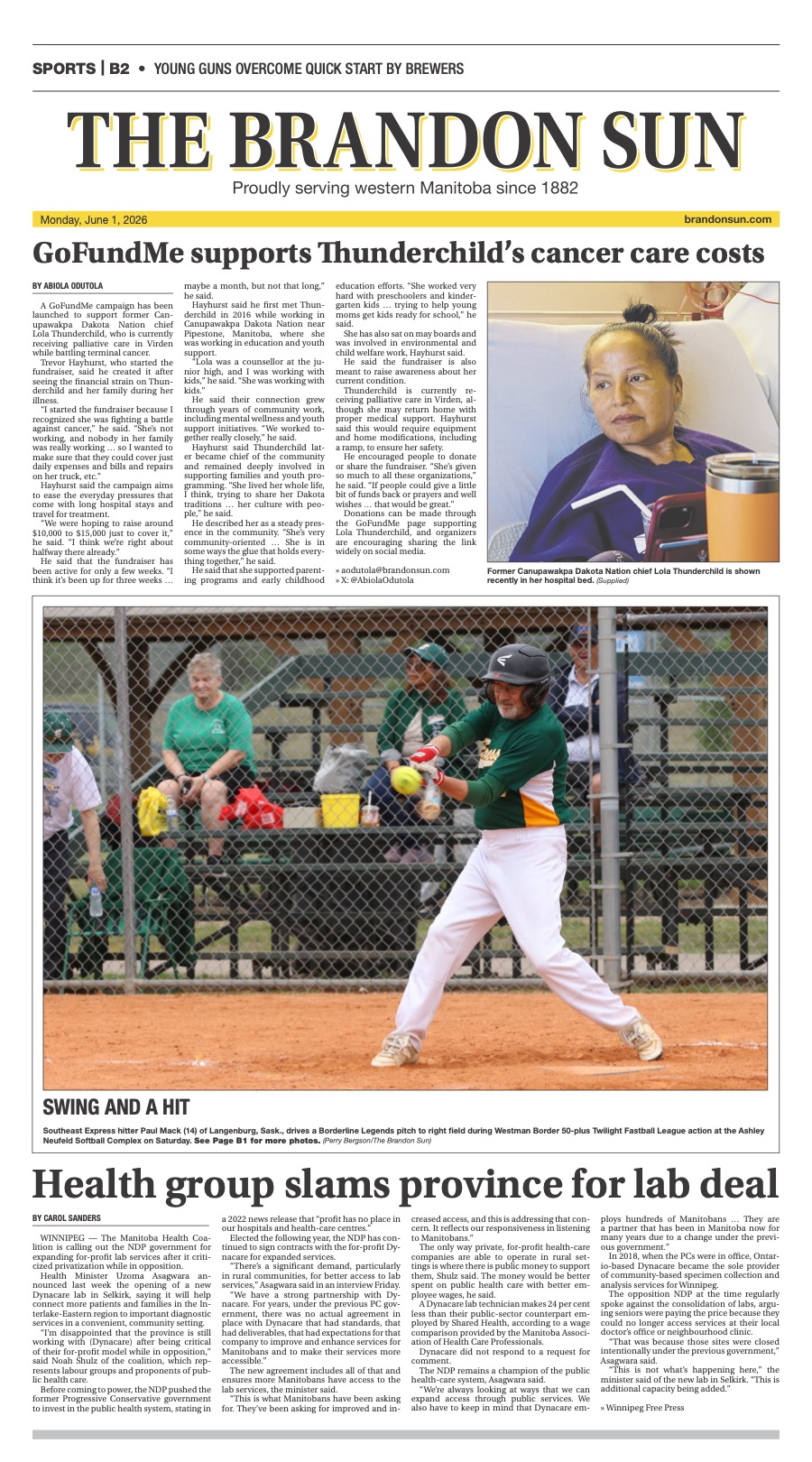 Sun Burst — June 1, 2026 – Brandon Sun